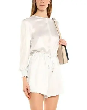 Armani Exchange ARMANI EXCHANGE Metallic Crepe Playsuit Light Grey