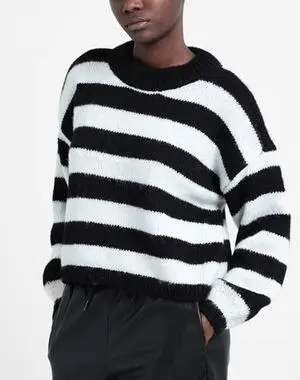 Only Striped Knit Sweater - Black