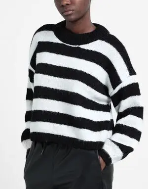Only Striped Knit Sweater - Black