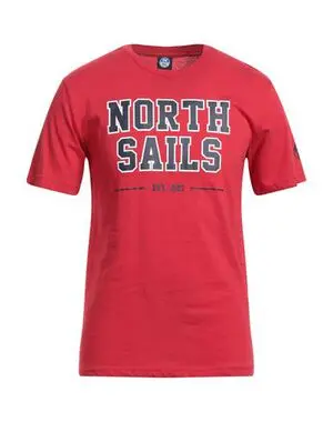 NORTH SAILS Man T-shirt Black Size M Cotton Red