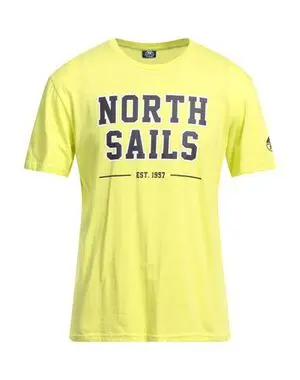 NORTH SAILS Man T-shirt Black Size M Cotton Yellow
