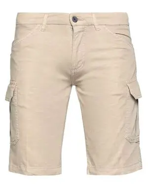 YES ZEE BY ESSENZA Cotton-linen Cargo Bermuda Shorts - Beige