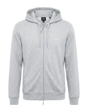 Armani Exchange Cotton French Terry Zip Hoodie - Grey