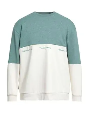 TAKESHY KUROSAWA Cotton-blend Two-tone Sweatshirt - Green