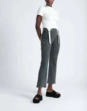 Topshop Ribbed Wide Leg Pants - Grey