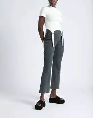 Topshop Ribbed Wide Leg Pants - Grey