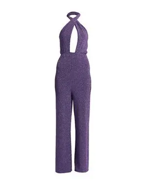 VANESSA SCOTT VANESSA SCOTT Metallic Knit Jumpsuit Purple