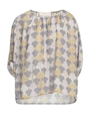 KATIA GIANNINI Floral-print Satin Top - Grey