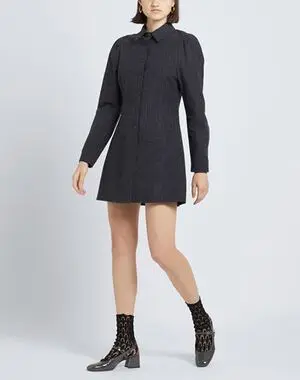 8 BY YOOX Pinstriped Flannel Mini Shirt Dress