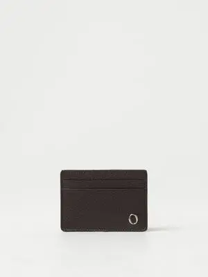 Orciani Micron Hammered Leather Credit Card Holder Brown