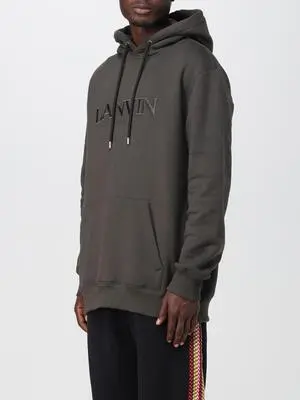 LANVIN Embroidered Logo Hoodie - Grey
