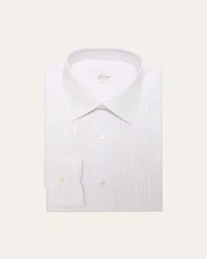 Brioni Cotton Multi-stripe Dress Shirt Grey