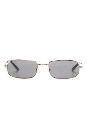 Gucci Rectangle-frame Sunglasses - Gold-tone