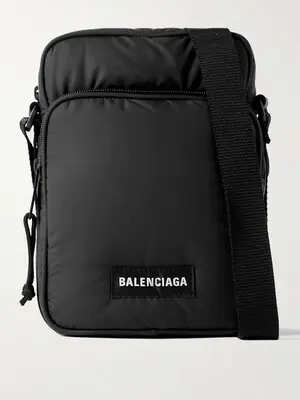Balenciaga Explorer Logo-appliquéd Padded Nylon Messenger Bag - Black