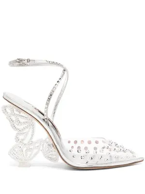 SOPHIA WEBSTER 100mm Paloma Crystal-embellished Pumps - Neutrals