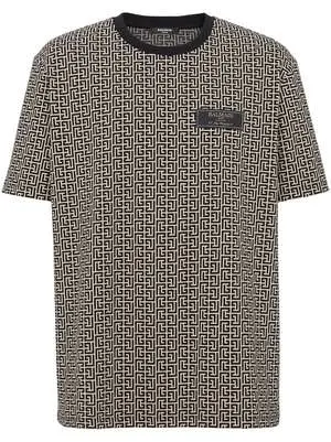 Balmain Monogram-jacquard T-shirt