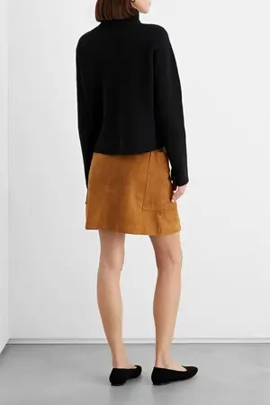 Iris & Ink Ribbed Merino Wool Turtleneck Sweater