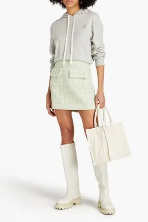 Maje Metallic Bouclé-tweed Mini Skirt