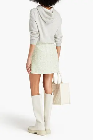 Maje Metallic Bouclé-tweed Mini Skirt