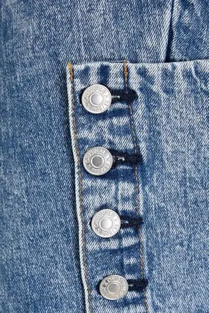 RE/DONE Acid Wash Mini Wrap Skirt - Mid Denim
