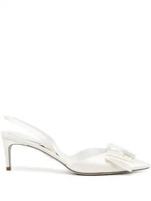 Rene Caovilla 65mm Bow-detail Leather Pumps