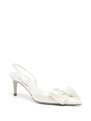 Rene Caovilla 65mm Bow-detail Leather Pumps