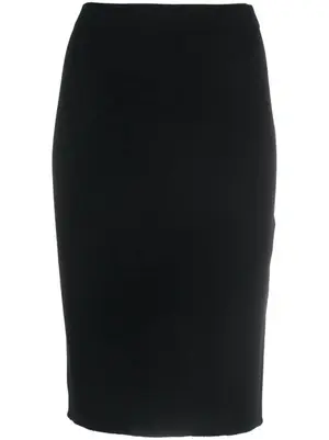 Saint Laurent Fine-knit Pencil Skirt - Black