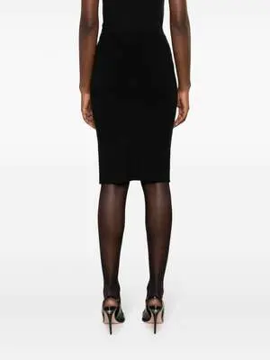 Saint Laurent Fine-knit Pencil Skirt - Black