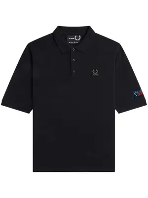 Fred Perry Logo-embroidered Cotton Polo Shirt - Black
