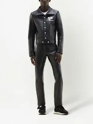 COURREGES Vinyl Straight-leg Trousers - Black