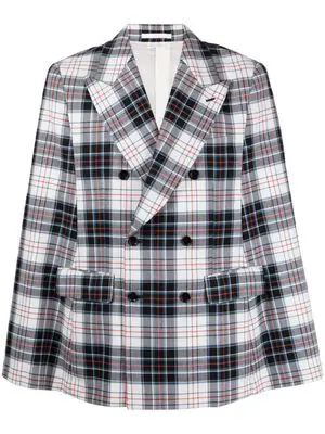 Comme Des Garçons Check-pattern Wool Blazer