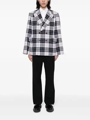 Comme Des Garçons Check-pattern Wool Blazer