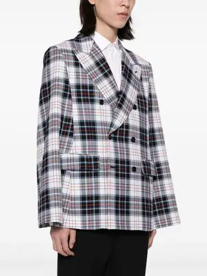 Comme Des Garçons Check-pattern Wool Blazer