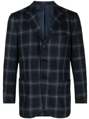 Kiton Plaid-check Single-breasted Blazer