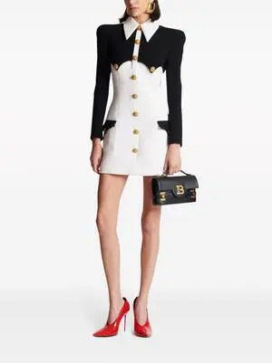 Balmain Buttoned Crepe Minidress