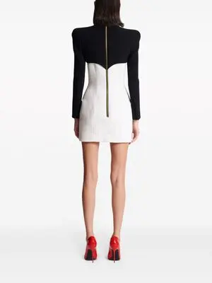 Balmain Buttoned Crepe Minidress