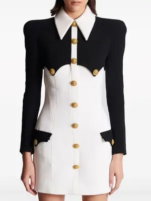 Balmain Buttoned Crepe Minidress