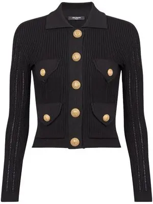 Balmain Buttoned Ribbed Cardigan
