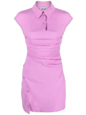 Moschino Ruched Bodice Polo Minidress