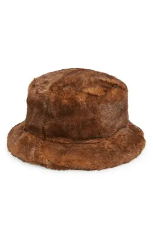 UGG Faux Fur Bucket Hat Natural