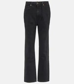 Khaite Black Wash Bottoms For Women