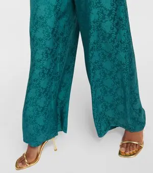 Rixo Floral Jacquard Wide-leg Jumpsuit