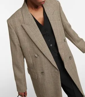 Ami Houndstooth Wool Blazer