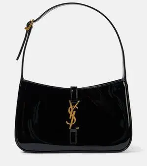 Saint Laurent Le 5 À 7 Patent Leather Shoulder Bag - Black