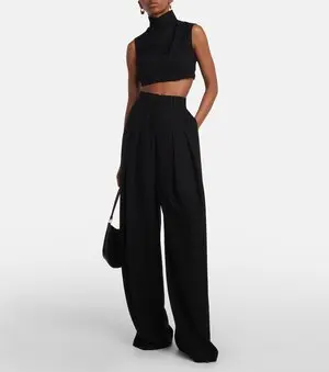 MONOT Mônot Pleated Crêpe Wide-leg Pants