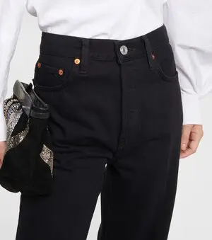 RE/DONE 70s Ultra High-rise Wide-leg Jeans - Black