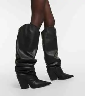 Alexandre Vauthier Faux Leather Knee-high Boots