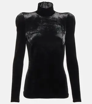 Balenciaga Velvet Turtleneck Top