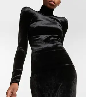 Balenciaga Velvet Turtleneck Top