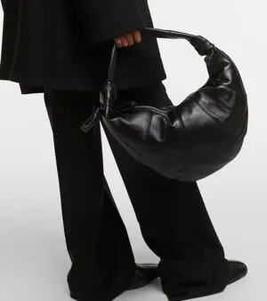 LEMAIRE Fortune Croissant Leather Shoulder Bag - Black